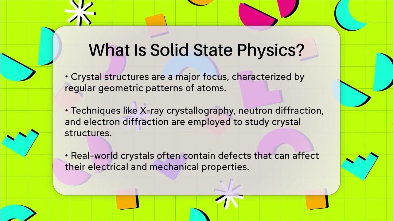 What Is Solid State Physics? - Physics Frontier - YouTube