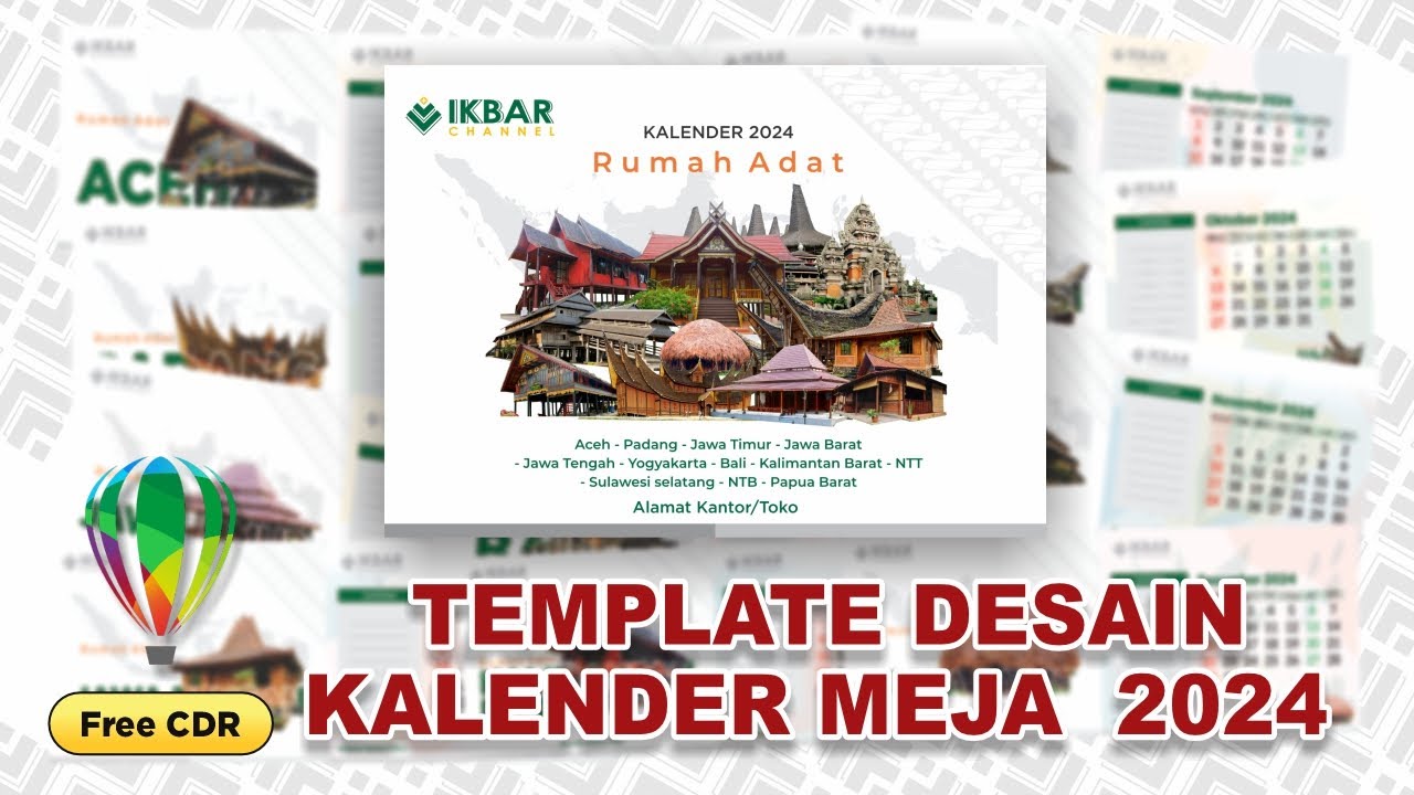 DESAIN DAN TEMPLATE KALENDER MEJA 2024 FREE DOWNLOAD | CorelDRAW X20 ...