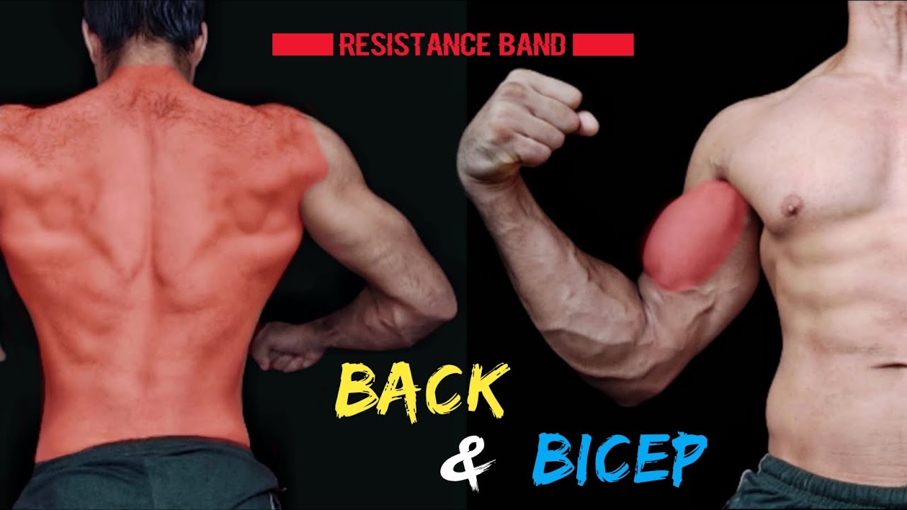 Train BACK & BICEP At Home Using RESISTANCE BAND | No Attachment - YouTube