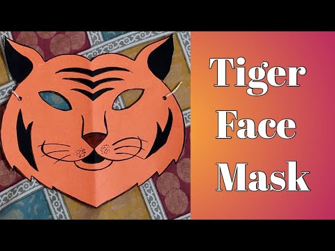 tiger face mask tiger mask 🐯how to make tiger face mask animal mask ...