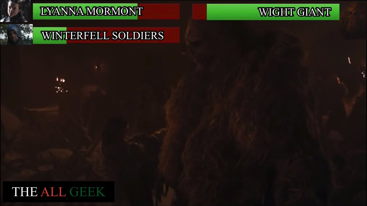 Lyanna Mormont and Soldiers vs Wight Giant with Healthbars: Game of ...