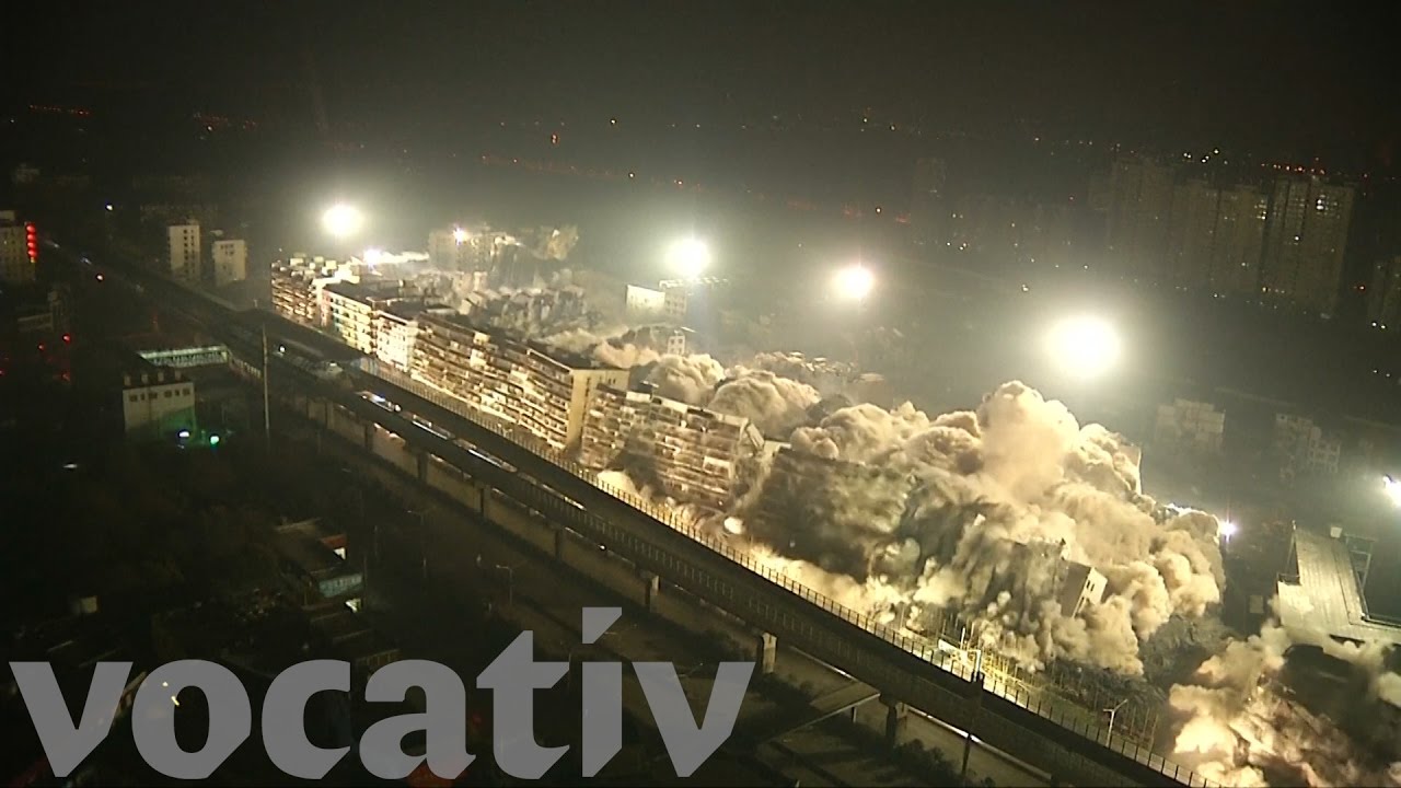 19 Buildings Demolished By Five Tons Of Explosives - YouTube