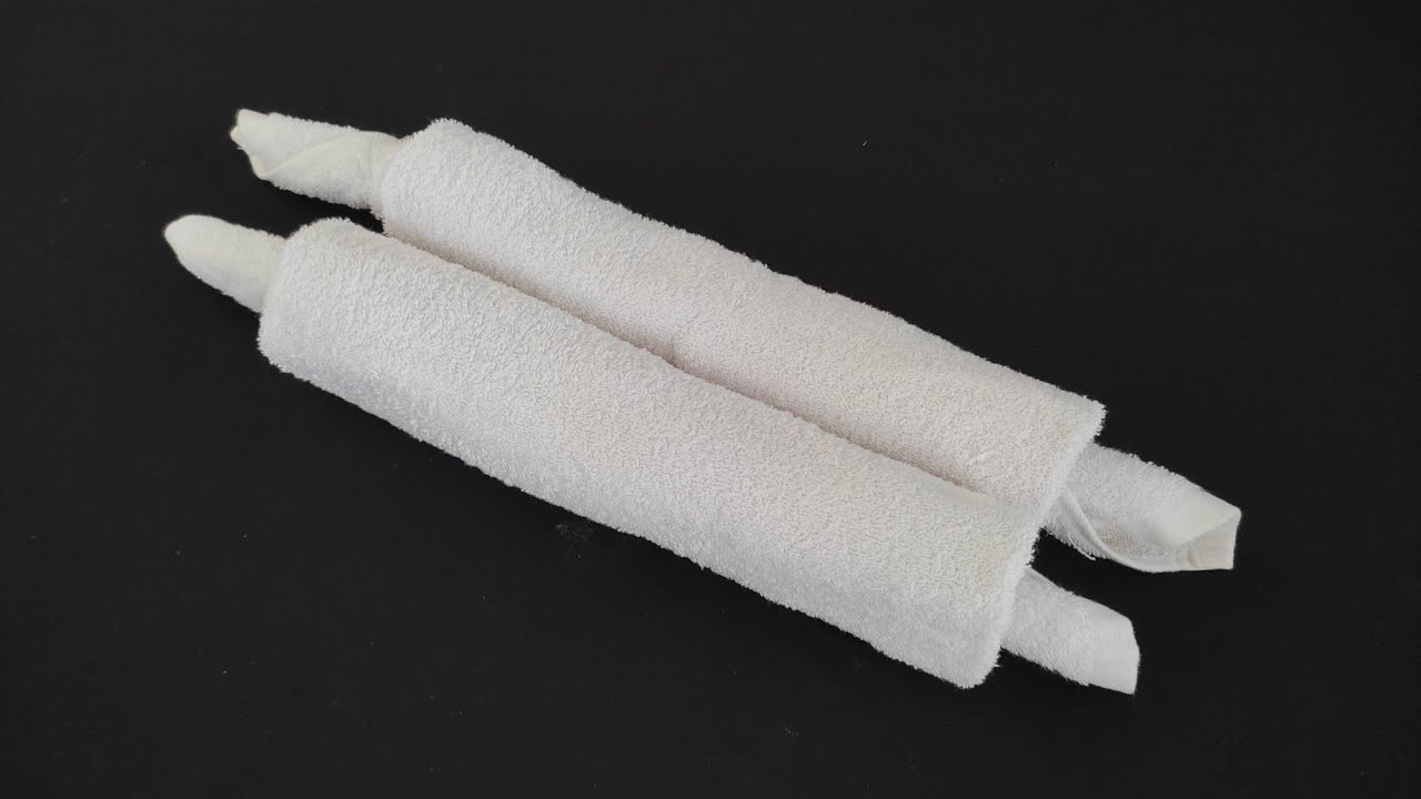 towel folding scroll | towel art origami - YouTube