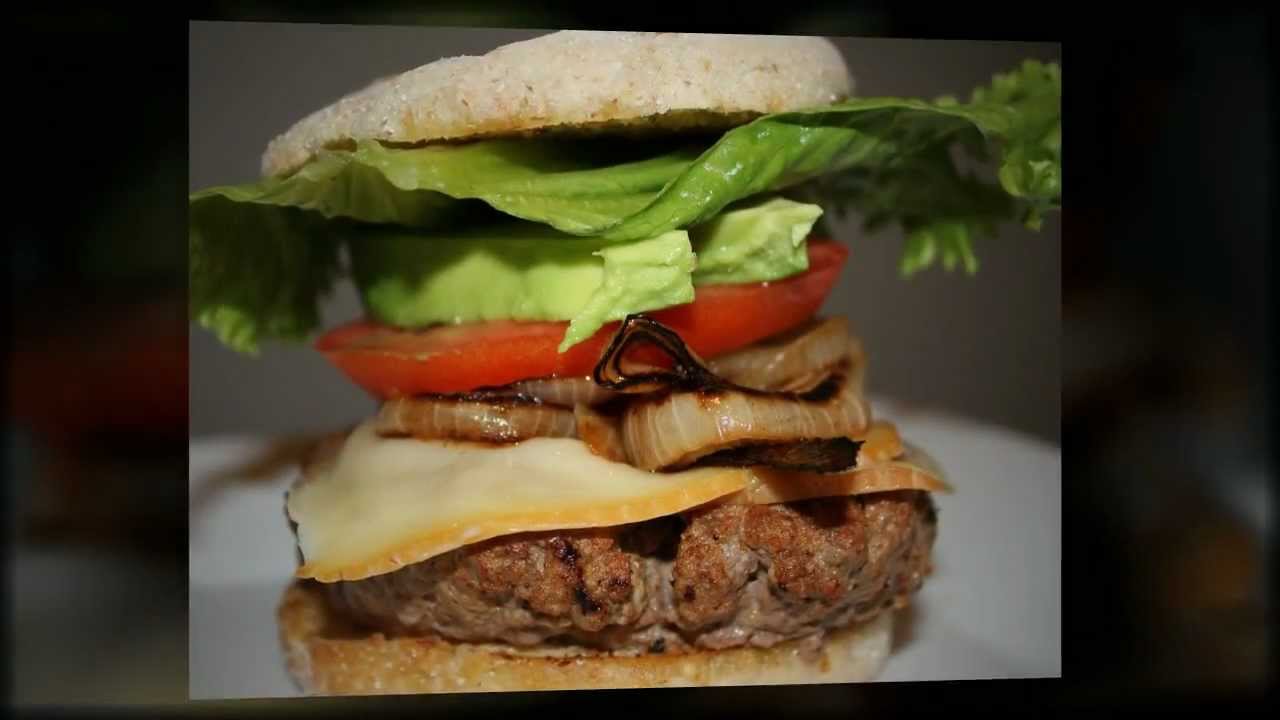 English Muffin Burgers Grilled on the Island Grillstone photos - YouTube