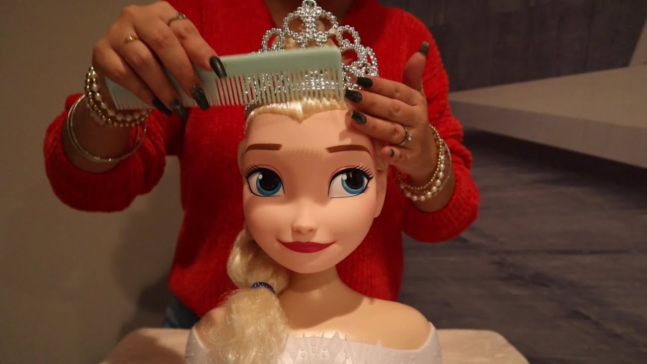 ASMR Getting Elsa Ready for the Holidays | Relaxing Hairstyling, Hair ...