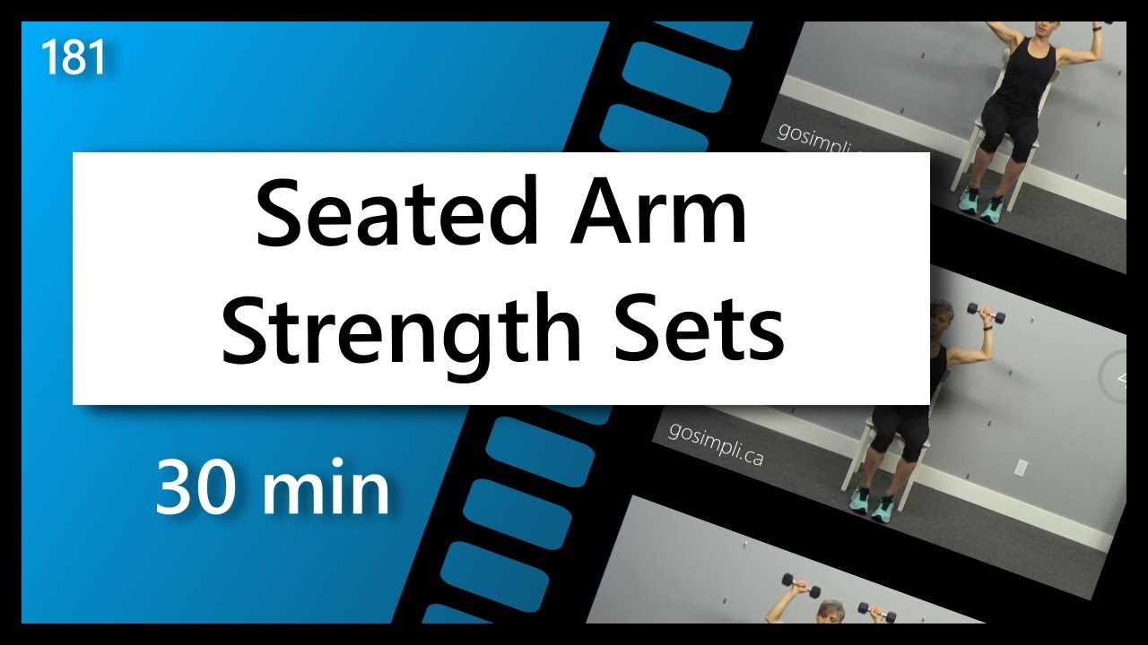 Seated Arm Strength; Chair Sitting Upper Body Dumbbell Workout to Build ...