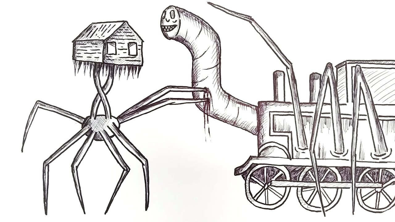 How to Draw House Head vs Cursed Thomas .EXE - YouTube