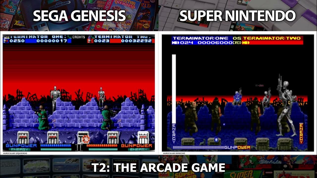 Super Nintendo vs Sega Genesis | T2 The Arcade Game - YouTube