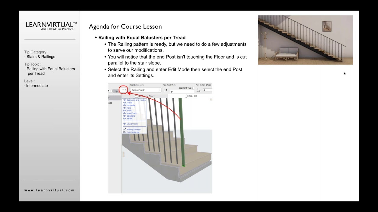 Railings with Equal Balusters in ARCHICAD - YouTube