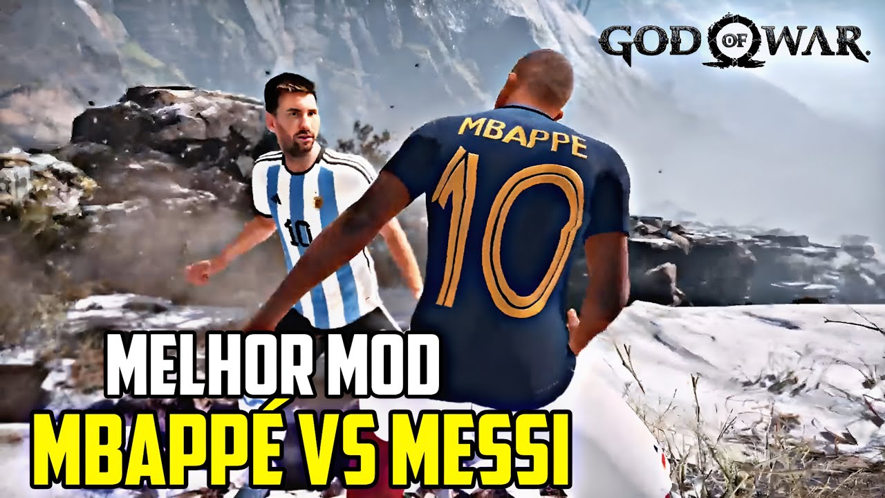 MESSI VS MBAPPÉ MELHOR MOD NO GOD OF WAR - YouTube