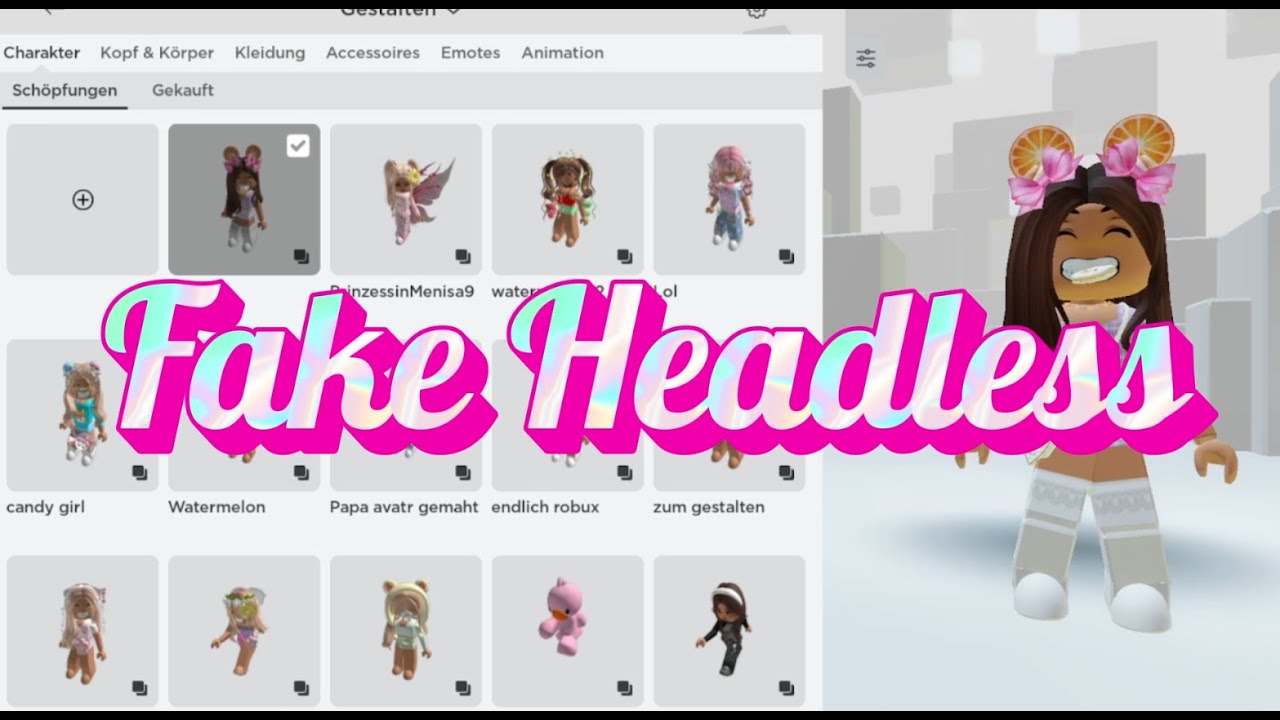 Roblox Fake Headless Youtube
