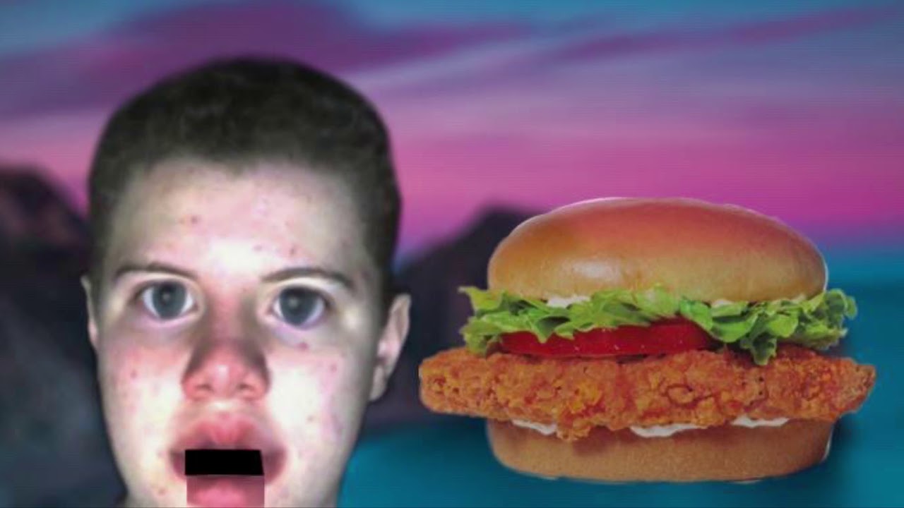 Guy freaks out over chicken sandwich - YouTube