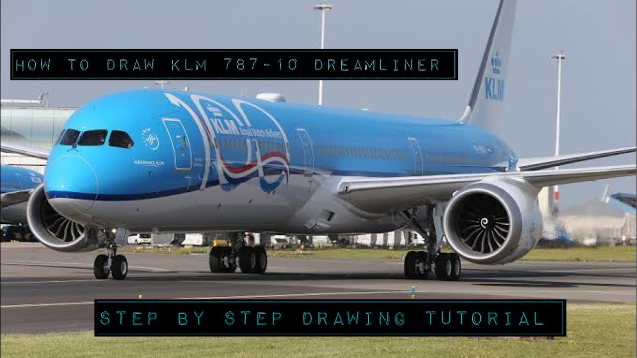 How to draw klm 787-10 100 years livery - YouTube