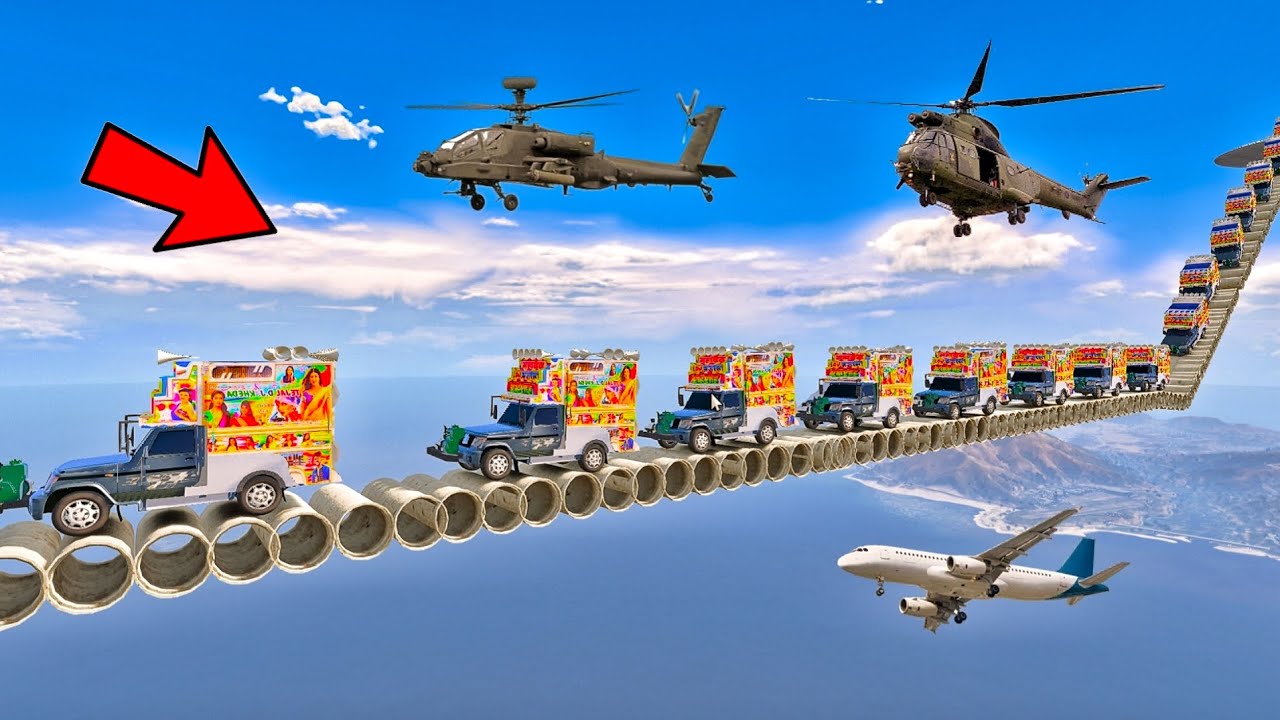 GTA-5 World's Highest 😲😱 दुनिया का सबसे ऊंचा | Impossible Super Mega ...