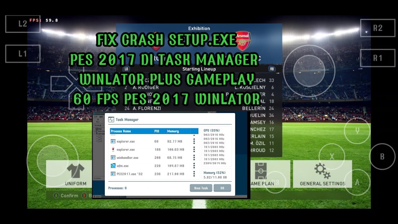 how to fix stuck setup.exe in winlator 7.7.1 glbc afei | gameplay pes ...