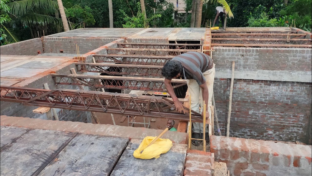Roof Centering Work - slab formwork | 36'×42' West facing house - YouTube