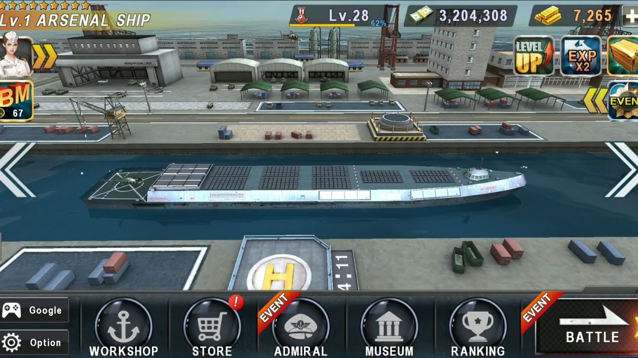 Warship Battle: BOSS ATTACK Hard Mode with Arsenal Ship. - YouTube