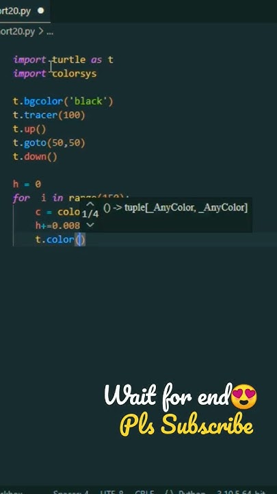 Let S See In End 😉😉 Turtle Graphics Python Short 20 Python Coding Codingfun Shorts Like