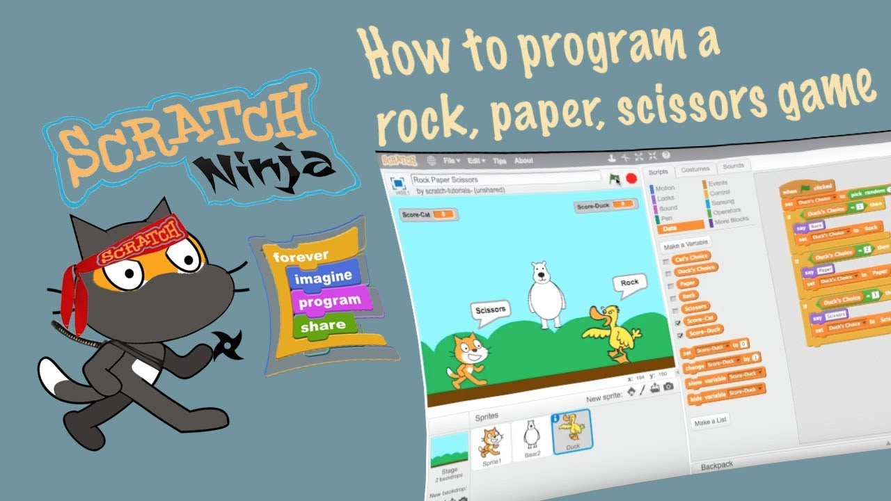 Scratch Tutorial : Rock Paper Scissors - YouTube