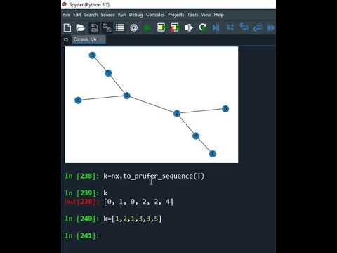 Prufer Sequence to Tree and Tree to Prufer Sequence Generator(in 30 sec using python)|Graph ...