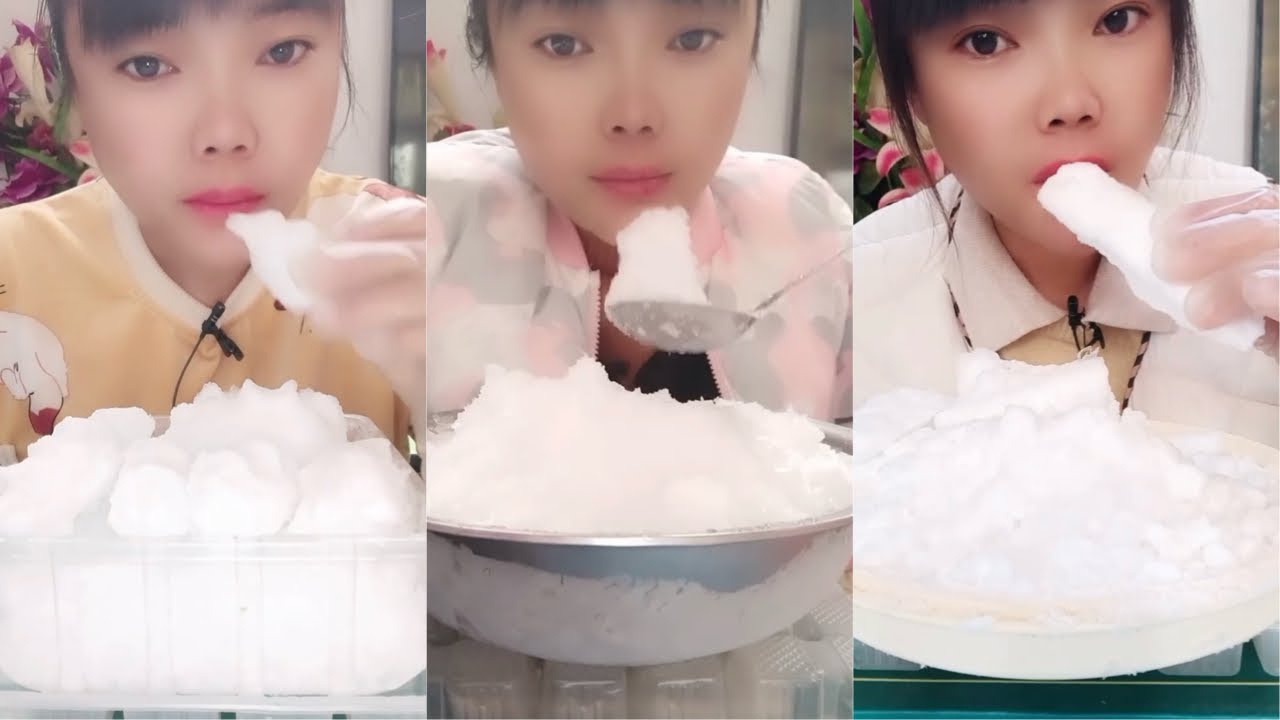 White Ice Eating ASMR | Crushed Ice | Ice Eating - YouTube