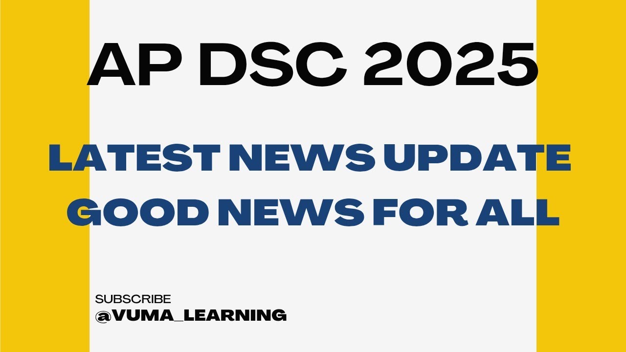 AP DSC Notification update 2025 - YouTube