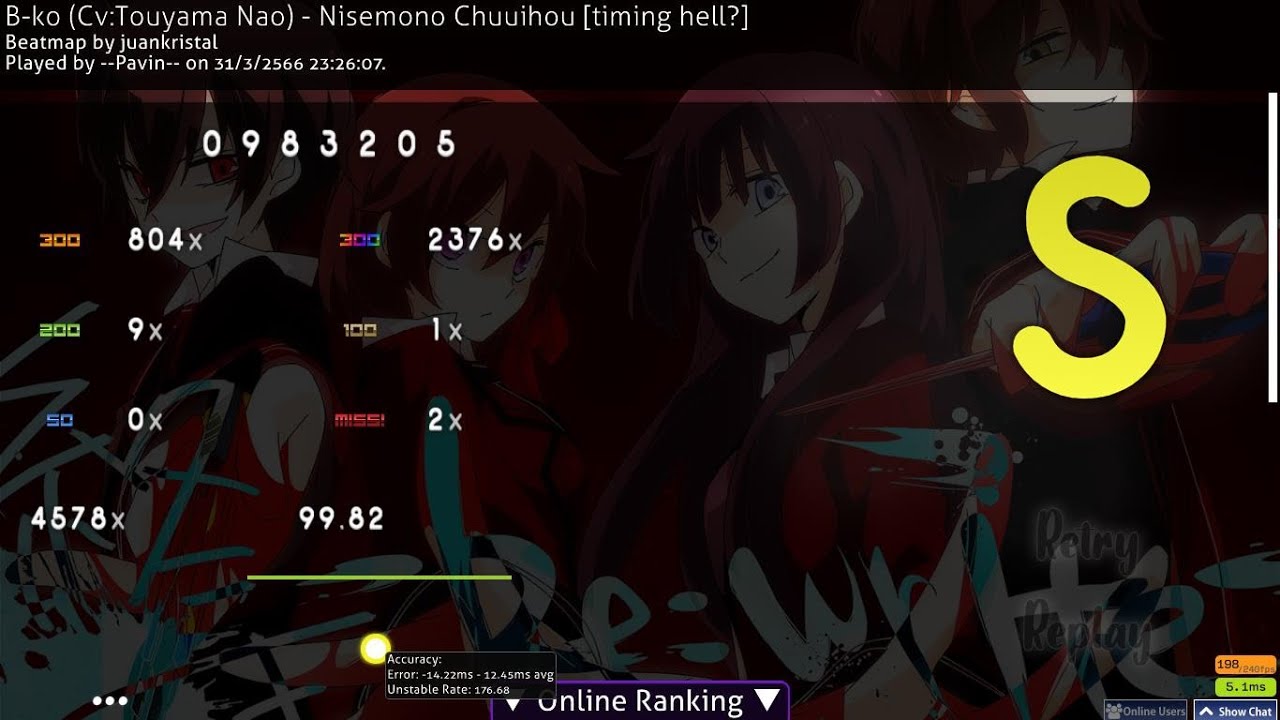 [osu!mania] Nisemono Chuuihou [timing hell?] 99.82% - YouTube