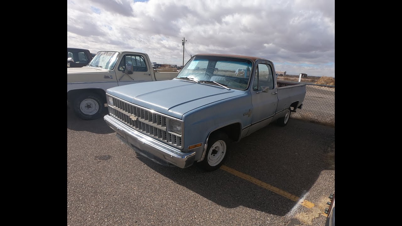 square body trucks at the rt66 classic vehicle auction - YouTube