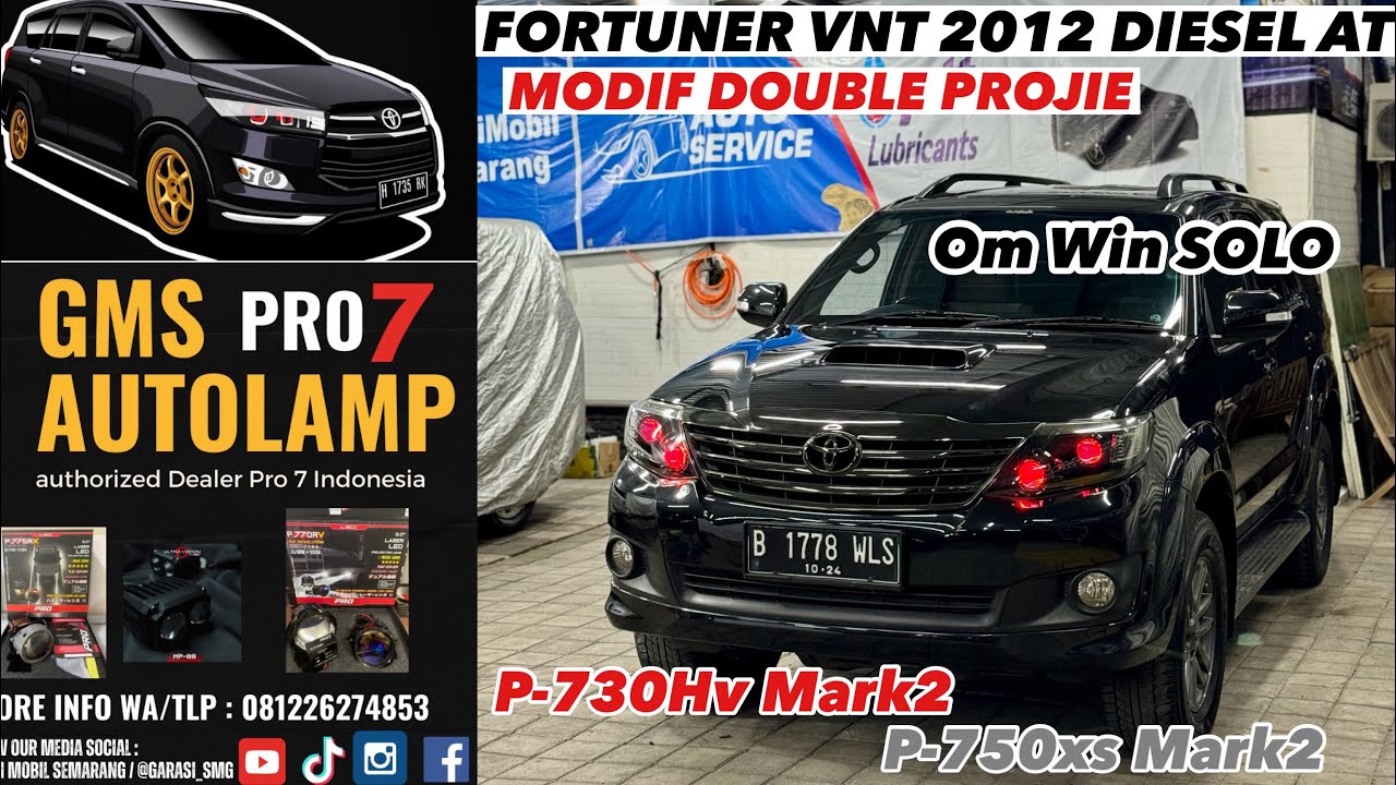 FORTUNER VNT DIESEL MODIFIKASI LAMPU DOUBLE PROJIE LED PRO7 # ...