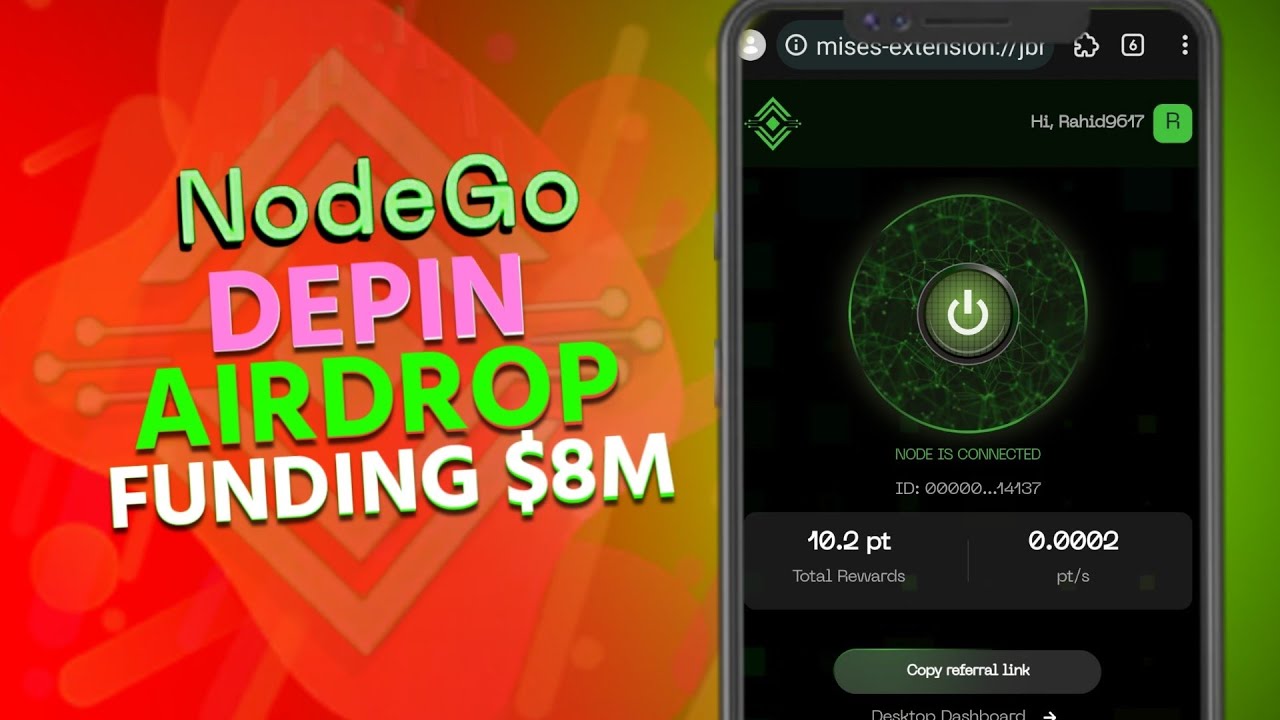 Nodego Depin Airdrop | Funding $8M | Earn $50-$100 | Depin Airdrop - YouTube