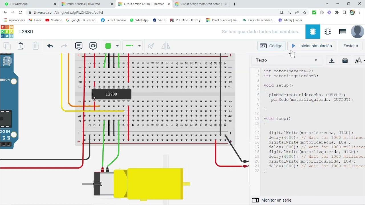 Control De Motores Tinkercad Youtube