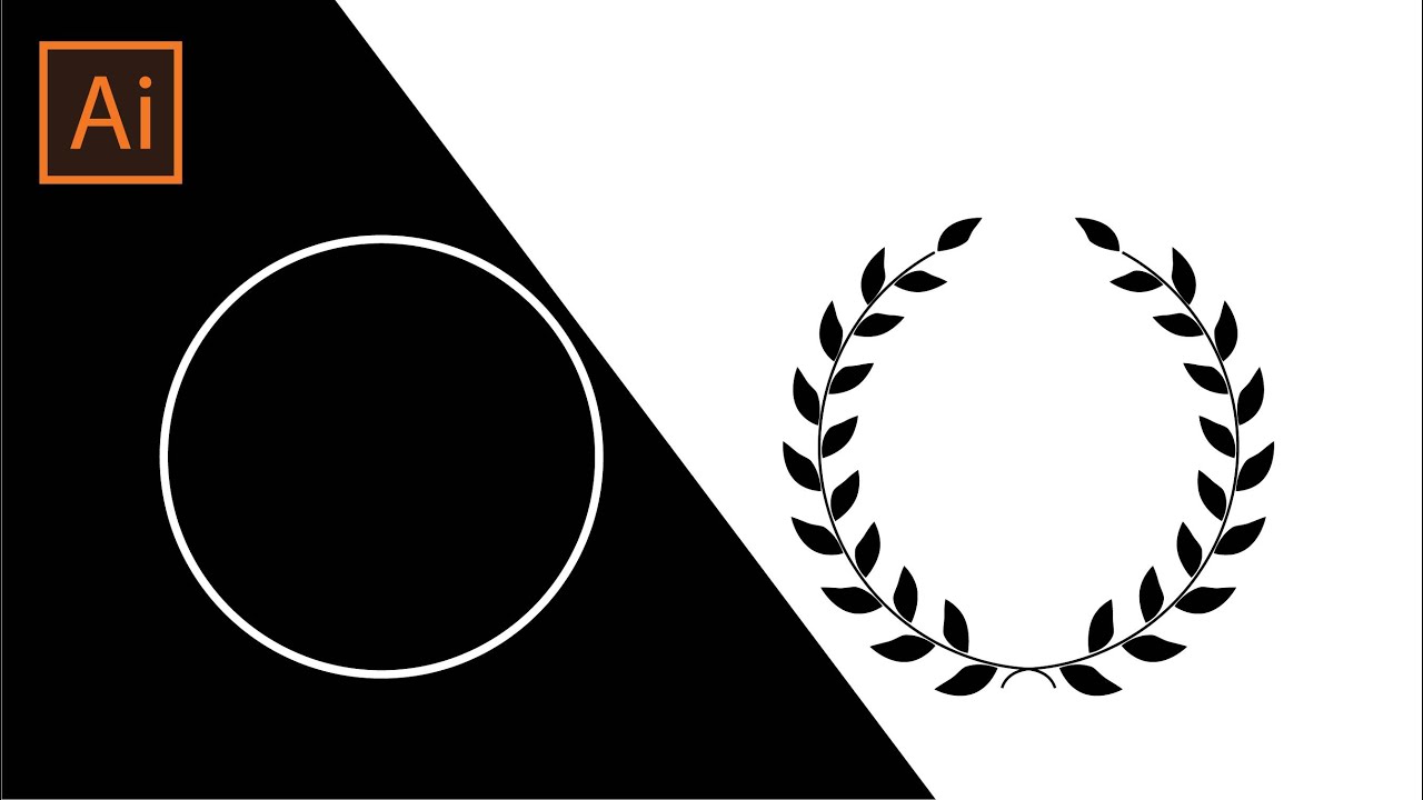 How to create a Laurel Wreath Vector design in Adobe Illustrator - YouTube