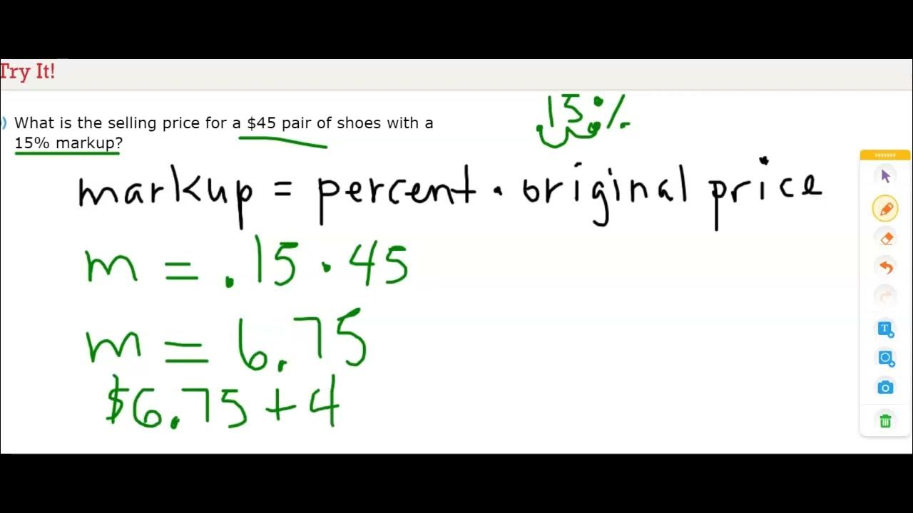 3-5 Solve Markup and Markdown Problems - YouTube