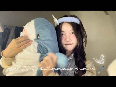 ASMR // SLEEP OVER PAJAMA PARTY 💆‍♀️💤 // RELAX SPA // MAKEUP // NO TALKING 🫶🏻