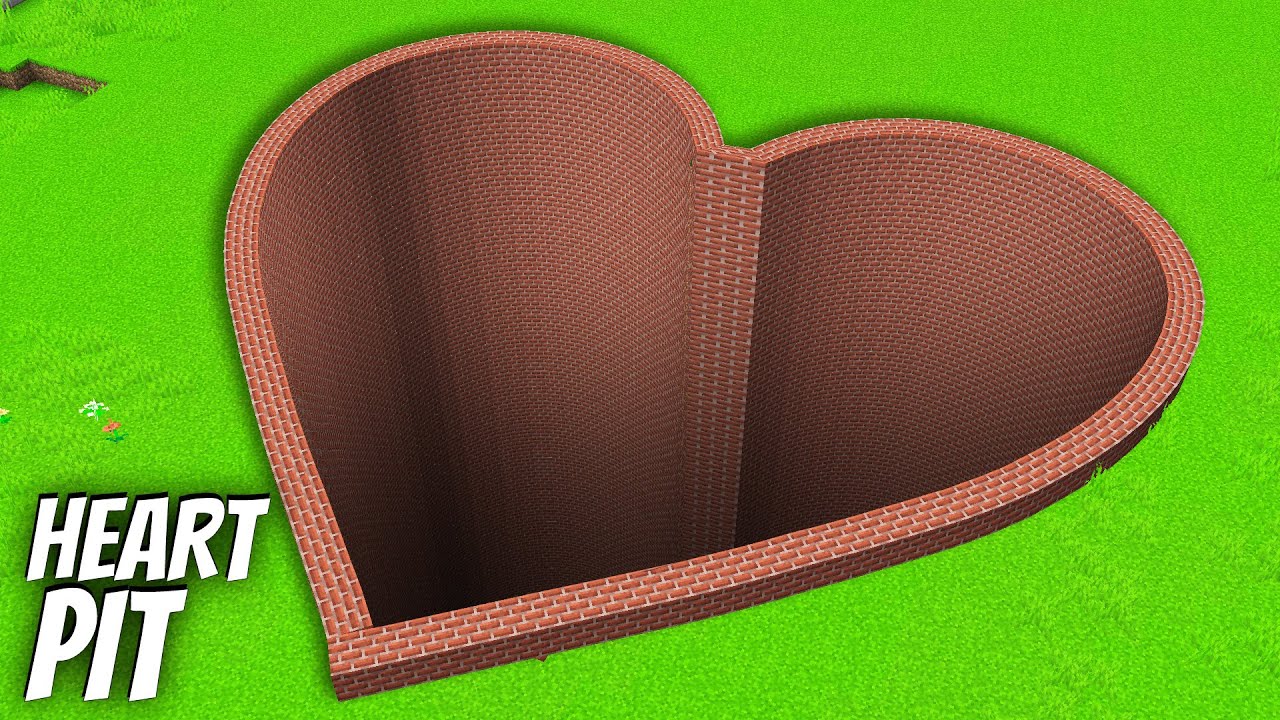 I found a HEART PIT in Minecraft ! What's INSIDE the BIGGEST PIT ...