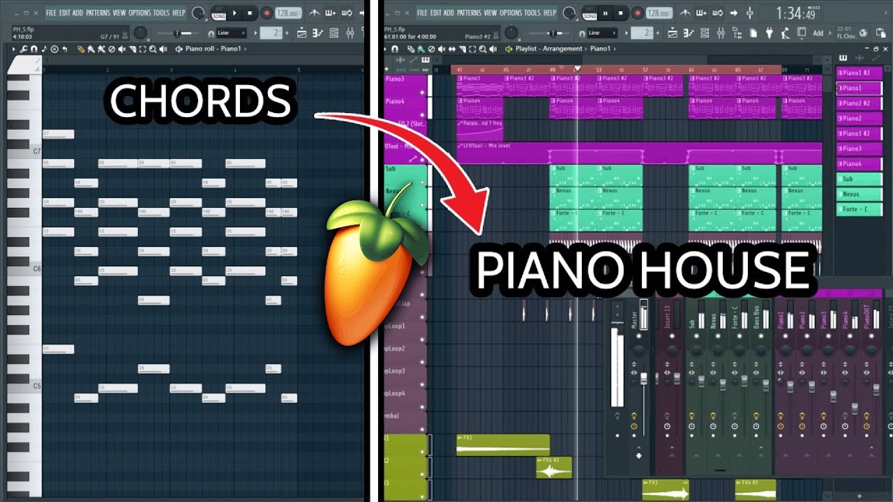 HOW TO MAKE PIANO HOUSE FROM CHORDS #flstudio - YouTube