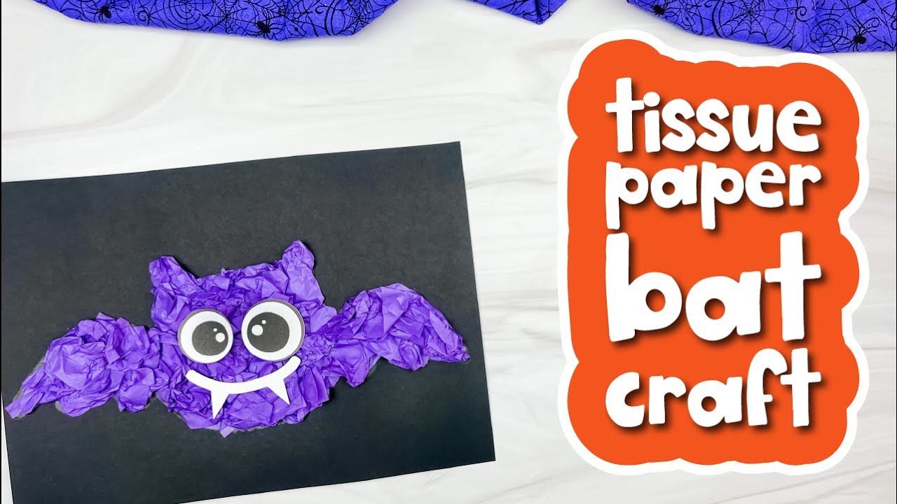 Tissue Paper Bat Craft For Kids - YouTube