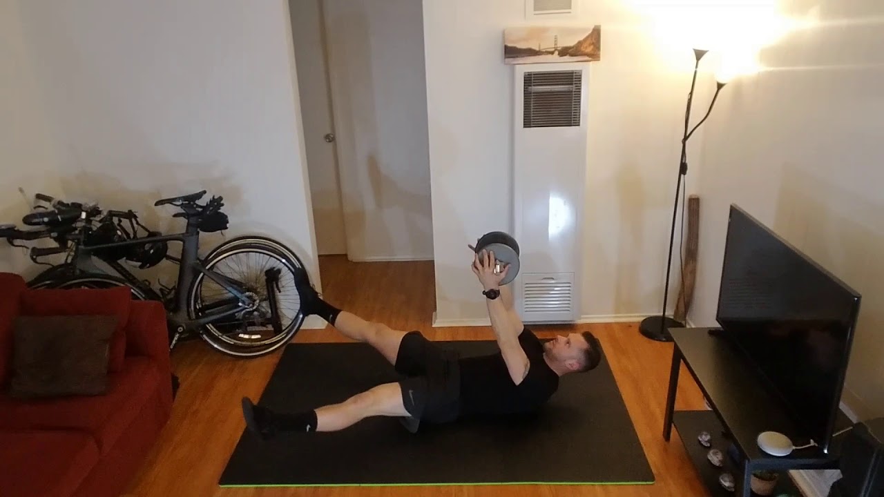 DUMBBELL ISO CRUNCH SLOW CRISSCROSS KICKS - Taj Rockitt - YouTube