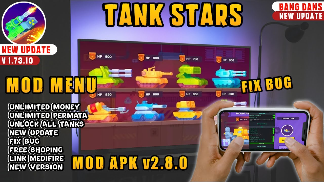 Game Seru !! Tank Stars Mod Apk Versi Terbaru Unlimited Money | Tank ...