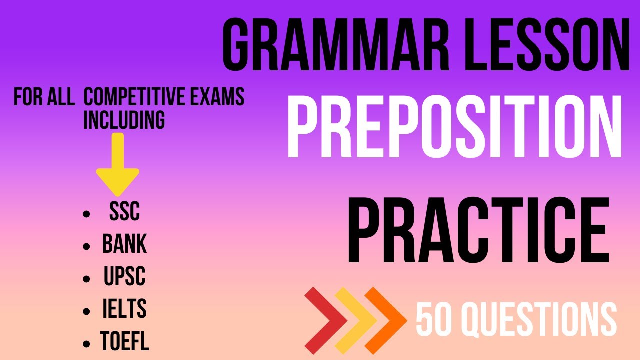 50 Preposition Questions | Practice | Competitive Exams - YouTube