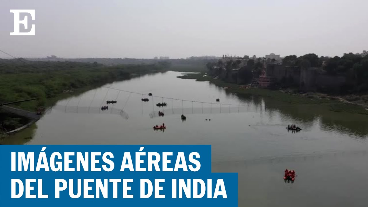 Puente derrumbado en India: las tareas de rescate, a vista de dron | El ...