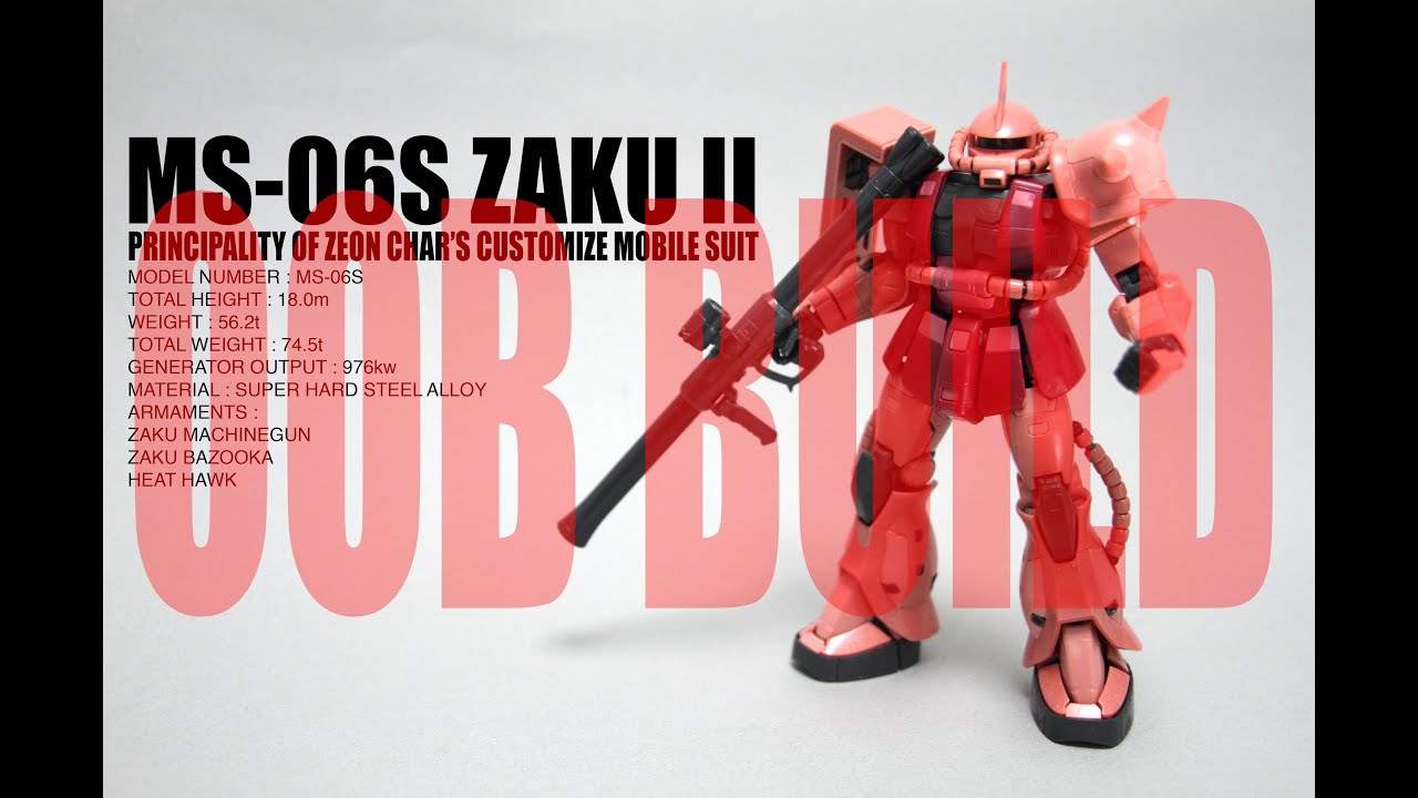 047 - RG MS-06S Zaku II Char's Custom (OOB Review) - YouTube