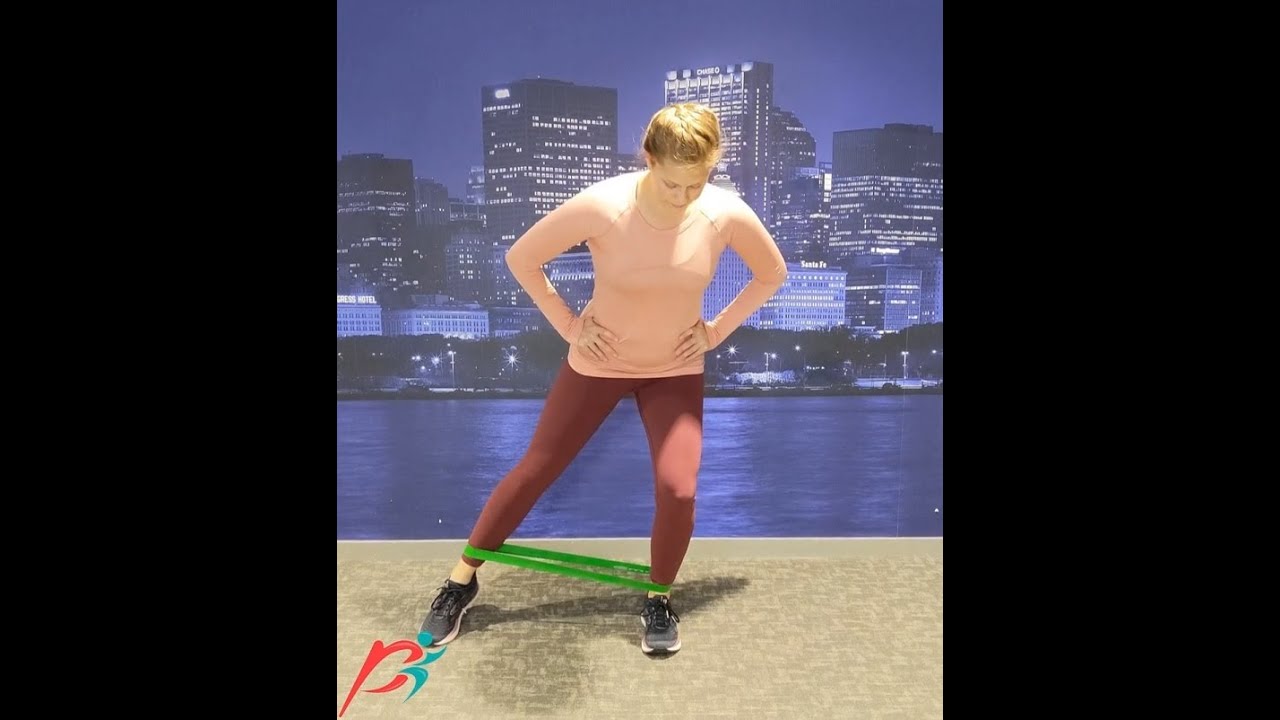 Lateral toe taps (band around ankles) - YouTube