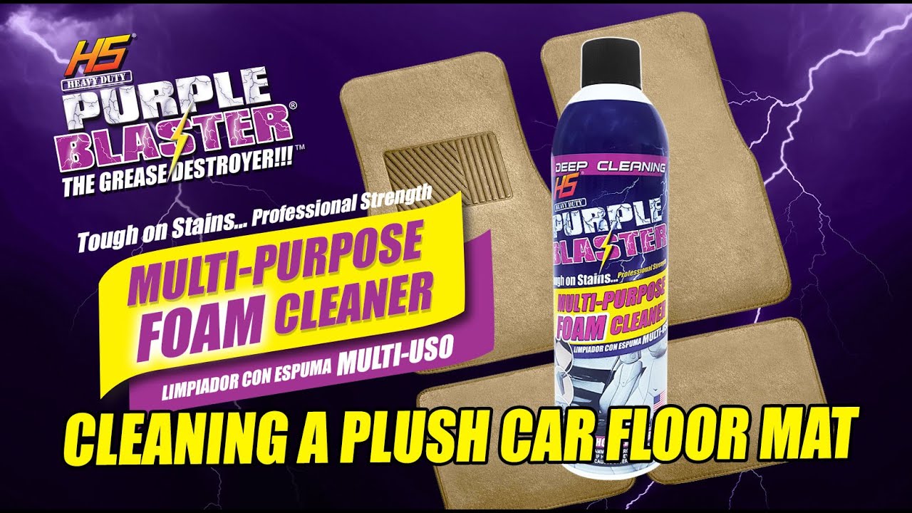 PURPLE BLASTER | FOAM CLEANER (CLEANING A PLUSH FLOOR MAT) - YouTube