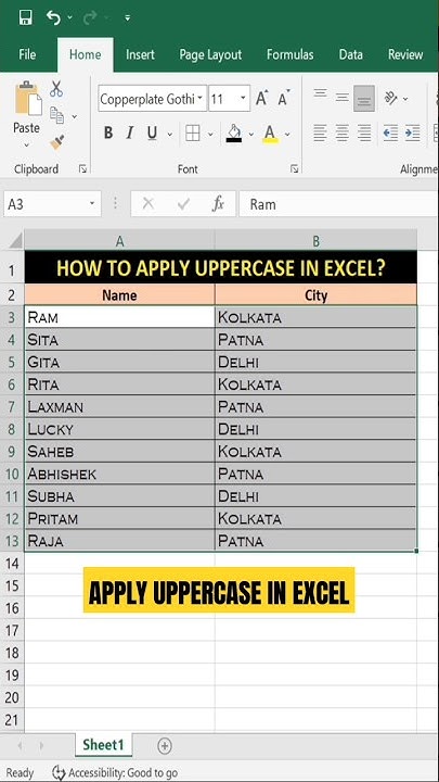 Uppercase Method In Excel Shorts Youtubeshorts Excel Exceltutorial Viral Trending