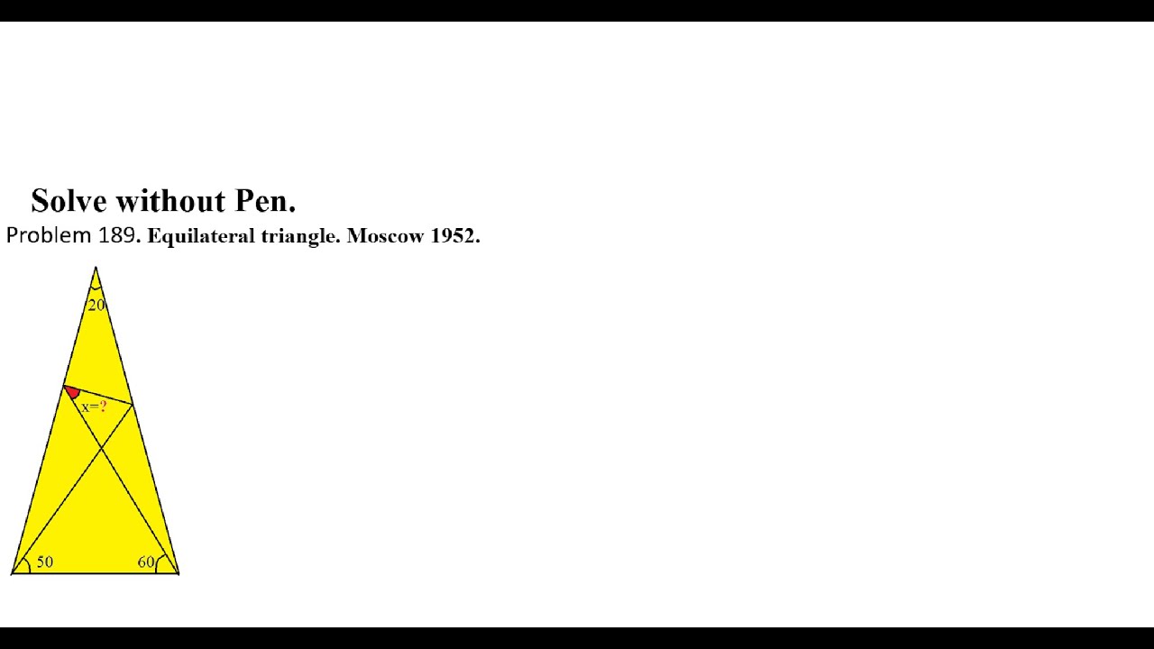 SWP. 189. Equilateral triangle. Moscow 1952. - YouTube
