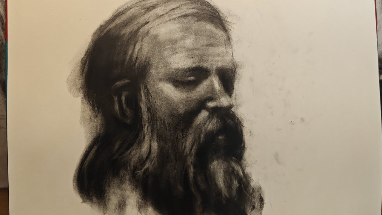 Quick portrait sketch in charcoal - YouTube