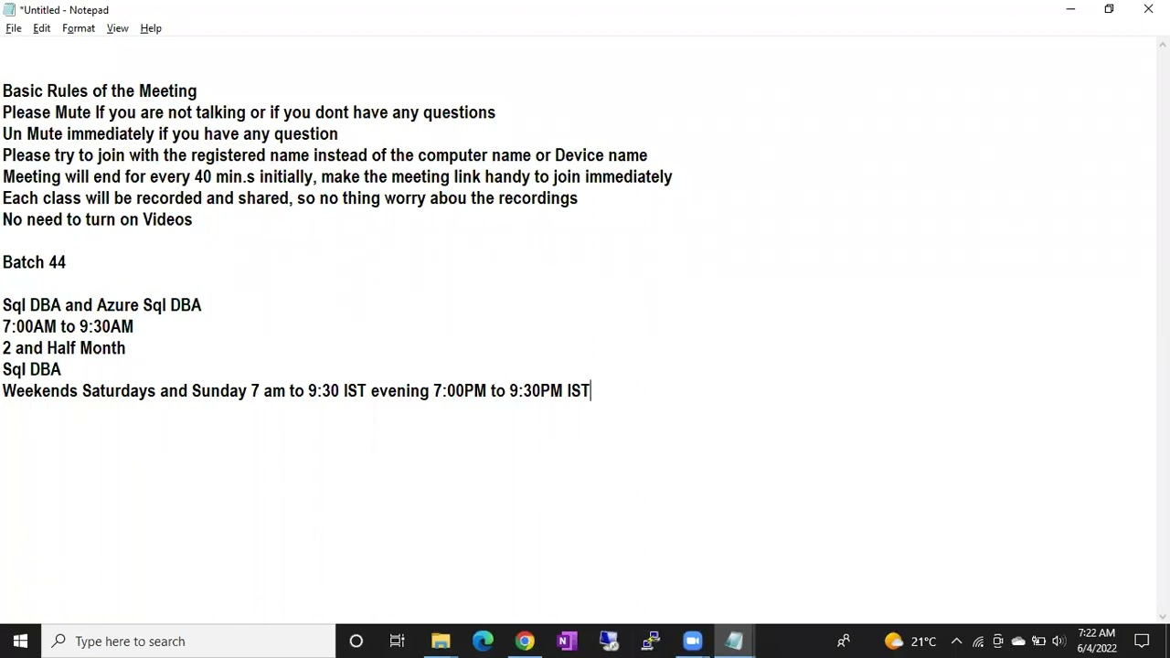 Batch 44 Sql Dba Introduction Session Class 1 Youtube 6854