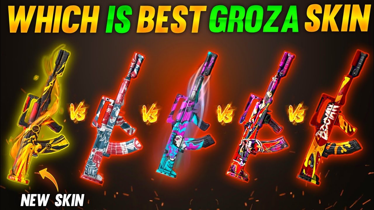 WHICH IS BEST GROZA SKIN IN FREE FIRE | FREE FIRE BEST GROZA SKIN ...