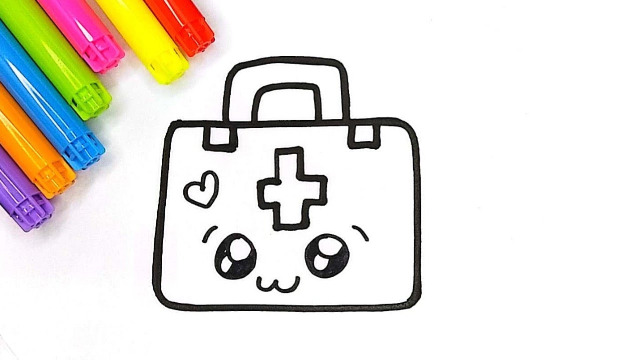 Easy Drawing a Cute First Aid Bag for Kids - YouTube